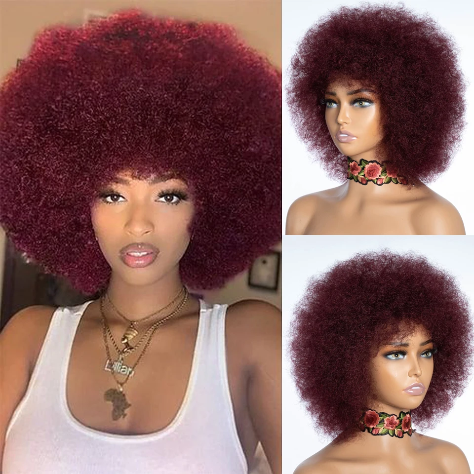 Rebecca-peluca-rizada-Afro-para-mujeres-cabello-humano-brasile-o-Remy ...