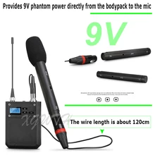 800 Channels Digital UHF Wireless Microphone System Condenser Cardioid ...