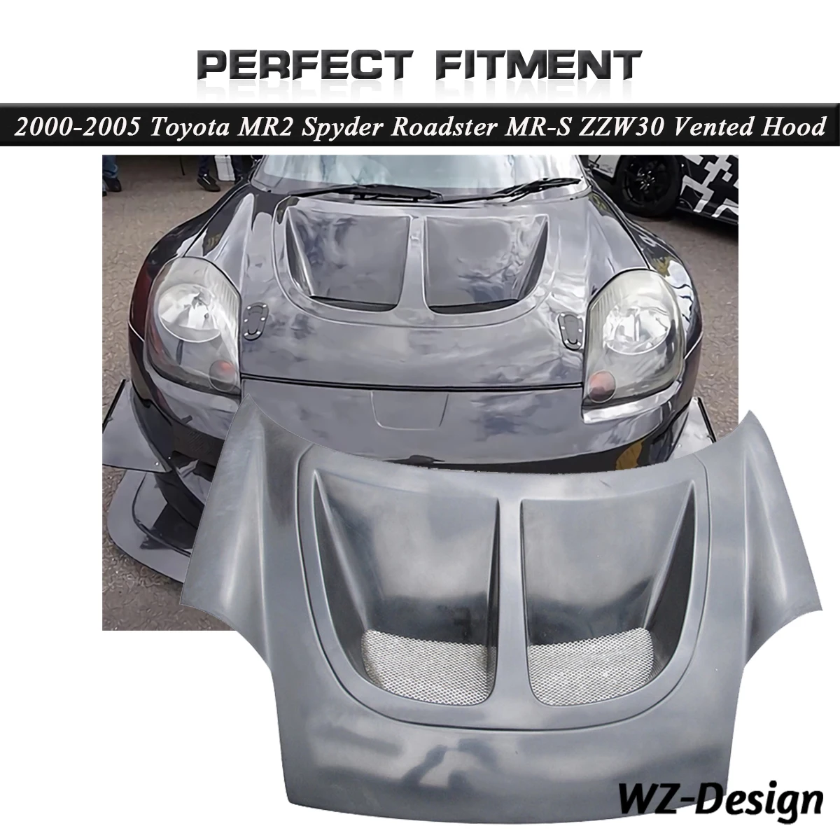 Fiber-Glass-Carbon-ZZW30-Vented-Hood-Fit-For-2000-2005-MR2-Spyder ...