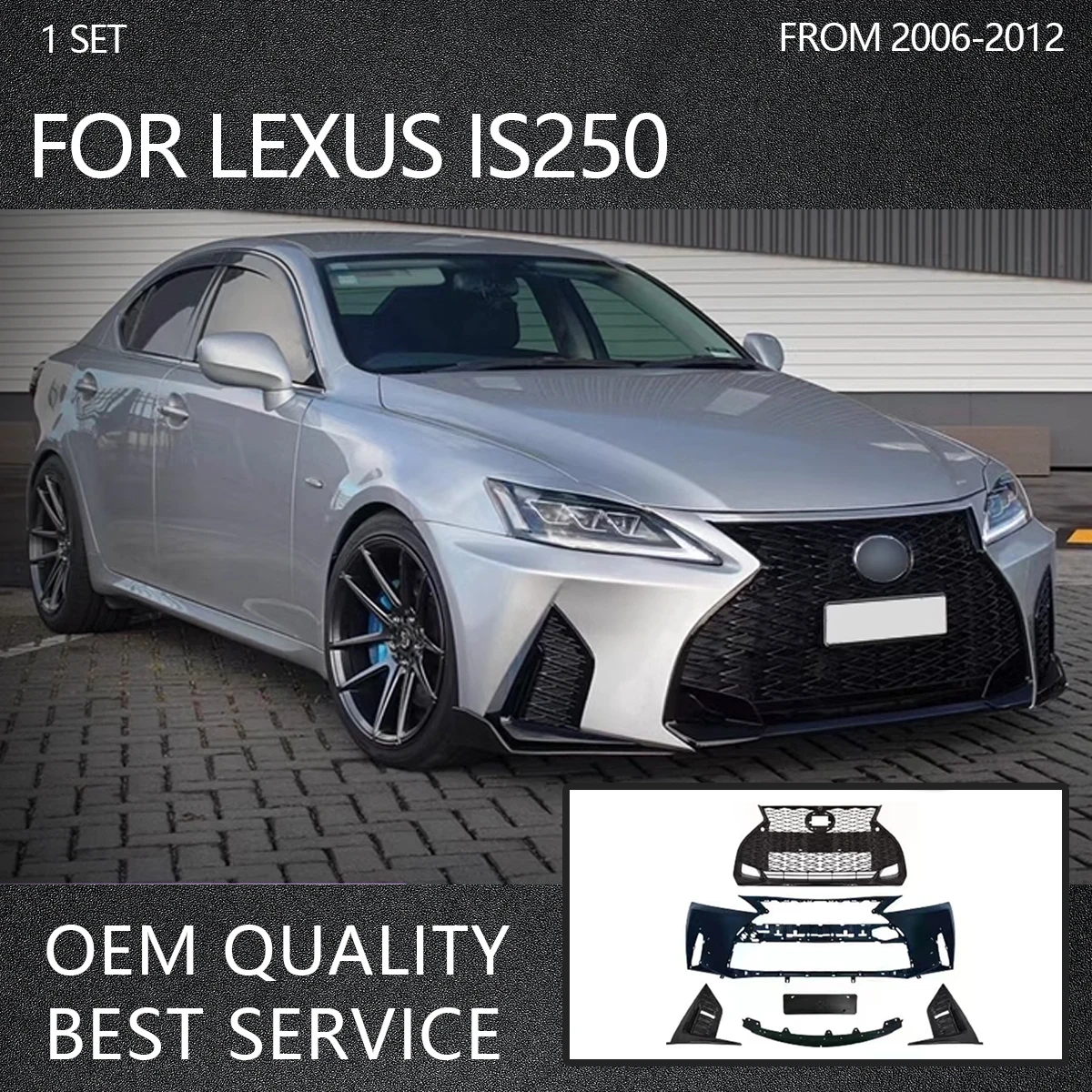 Car-Accessories-Body-Kit-Front-Bumper-Headlights-For-Lexus-IS250-IS300 ...