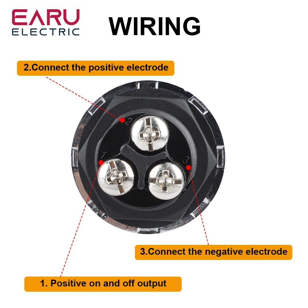 EARU 1PC Car Engine Start Ignition Switch 12V 50A 3 Pin SPST Momentary Keyless Push Button ...