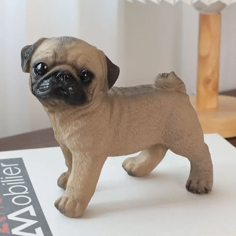 Cute-Pug-Resin-Statue-Craft-Puppy-Sculpture-Ornaments-Room-Decor ...