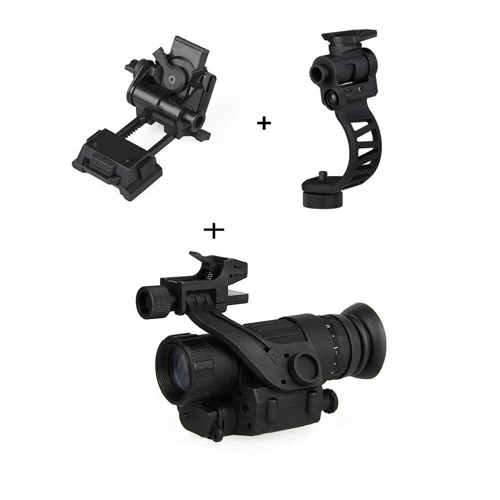 전술 Airsoft 사냥 PVS 14 NVG 장치 디지털 야간 투시경 고글 알루미늄 PVS14 곡선 J 팔 W L4G24 헬멧 ...