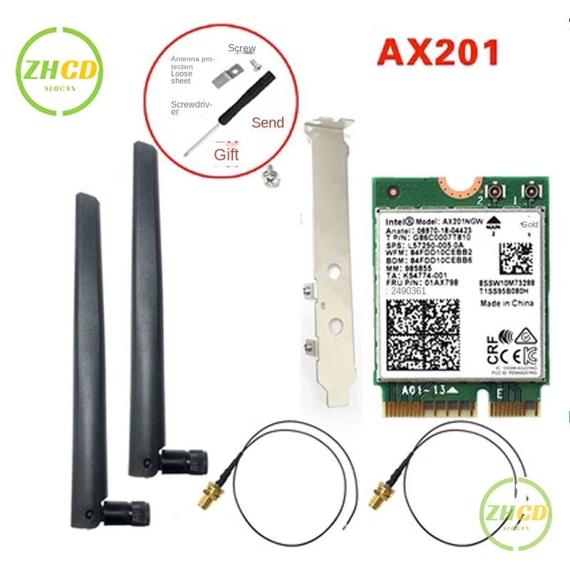 Dual-Band-2-4Gbps-Wireless-Adapter-For-Intel-AX201-Desktop-Kit-802-11ac ...