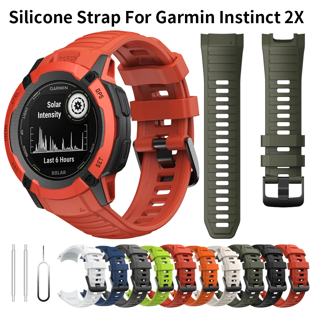 No-Gaps-26mm-Silicone-Strap-For-Garmin-Instinct-2X-Solar-Tactical ...