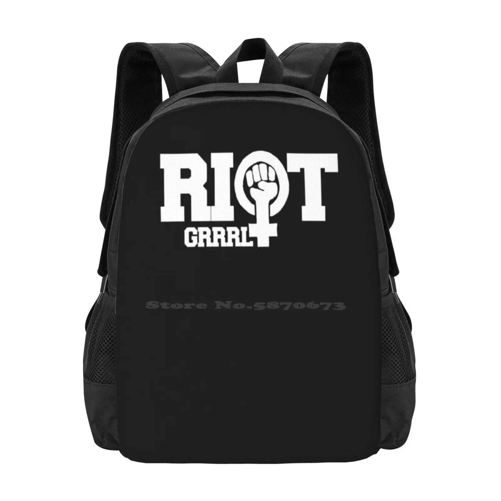 The-Black-Riot-Hot-Sale-Backpack-Fashion-Bags-Riot-Grrrl-Logo-Riot ...