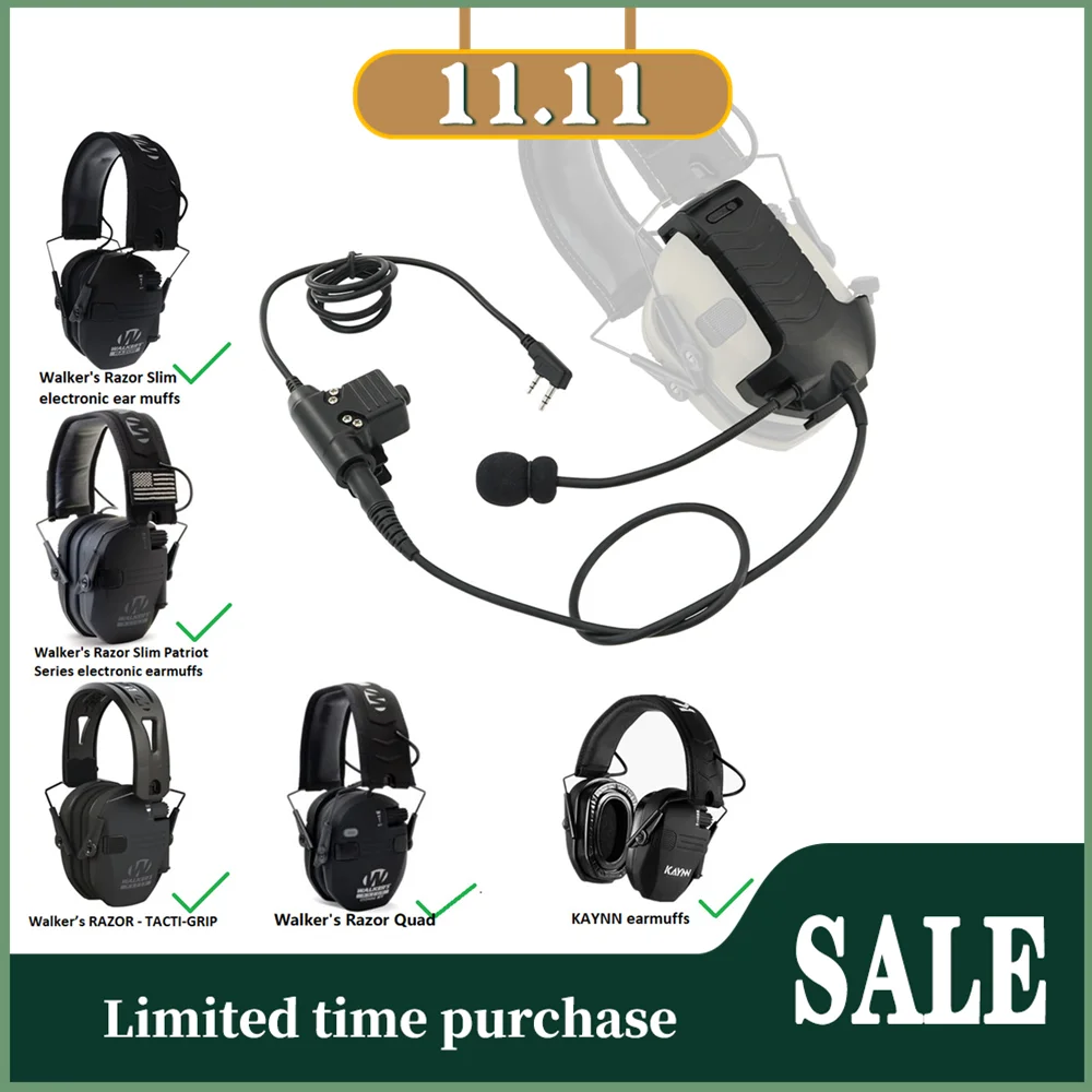 2023-New-Electronic-Earmuff-Adapter-External-Microphone-Kit-for-Walker ...