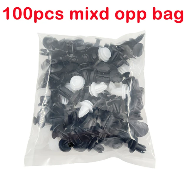 100pcs Auto Fastener Clip Plastic Clips Fasten Bumper Door Trim Fitting ...