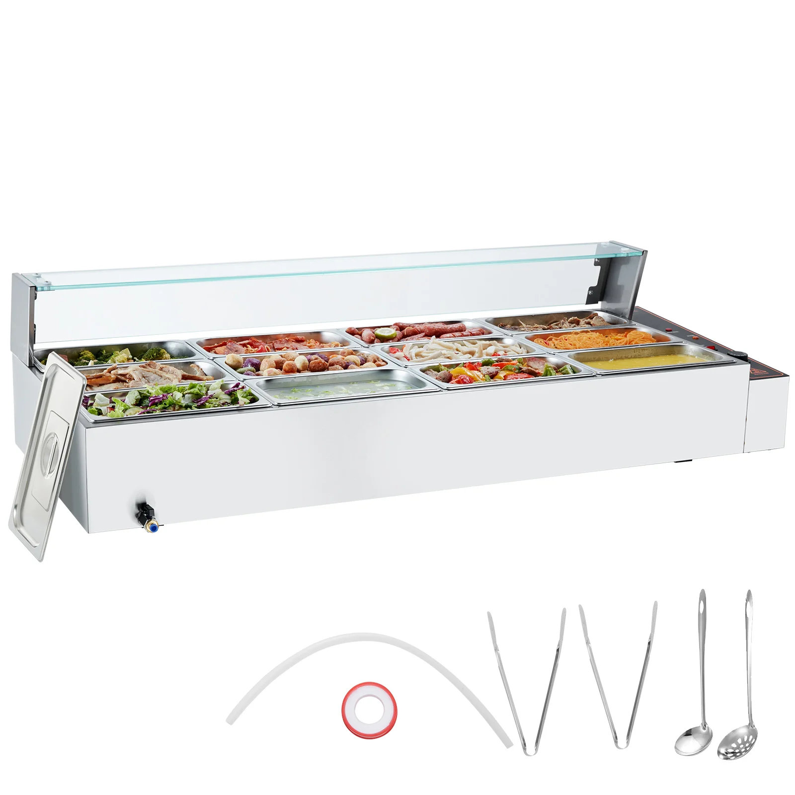 SucceBuy Commercial Food Warmer Electric Steam Table for Soap with ...