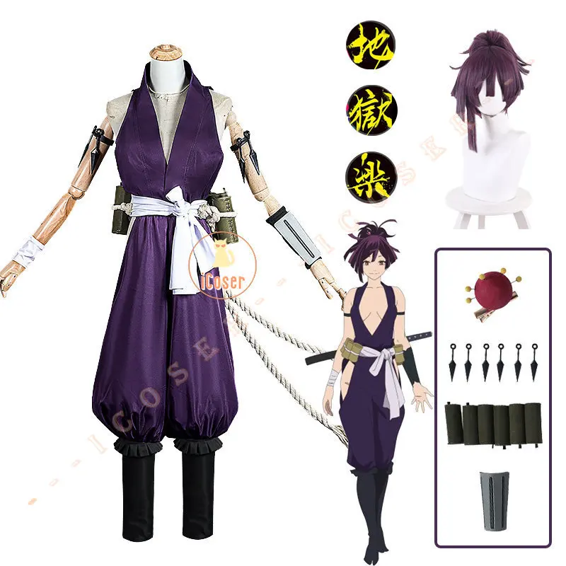 Anime-Jigokuraku-Yuzuriha-Cosplay-Costume-Wig-Kunoichi-Outfit-Hell-s ...