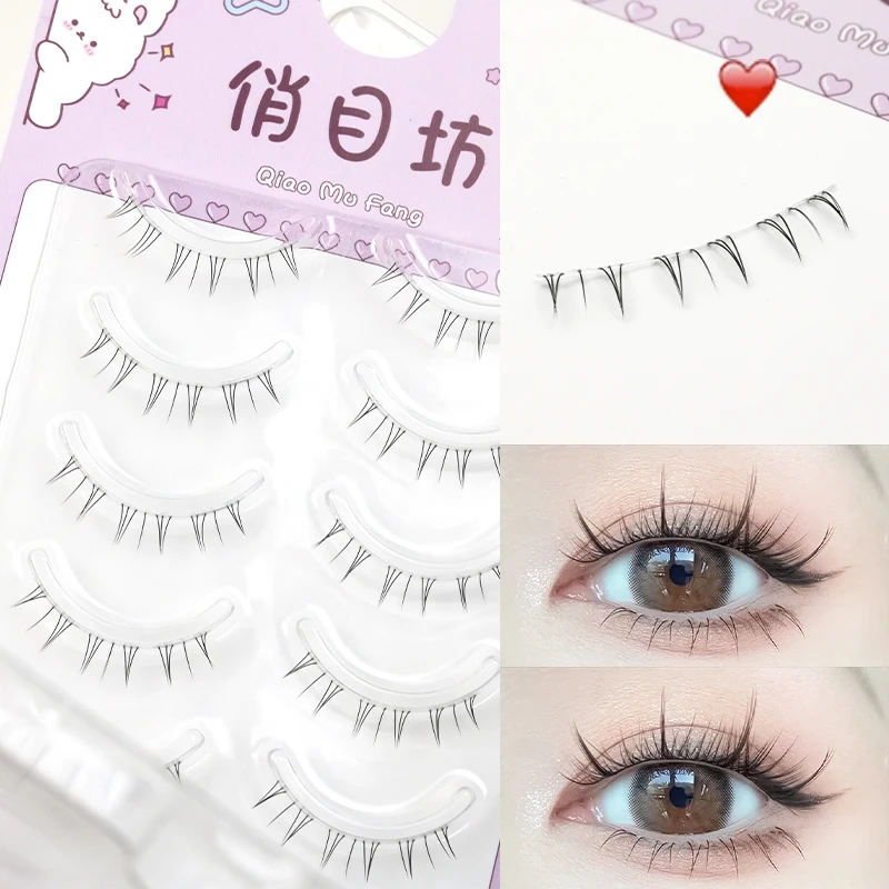 5-Pair-Lashes-Natural-Lower-Eyelashes-False-Eyelashes-Handmade-Clear ...