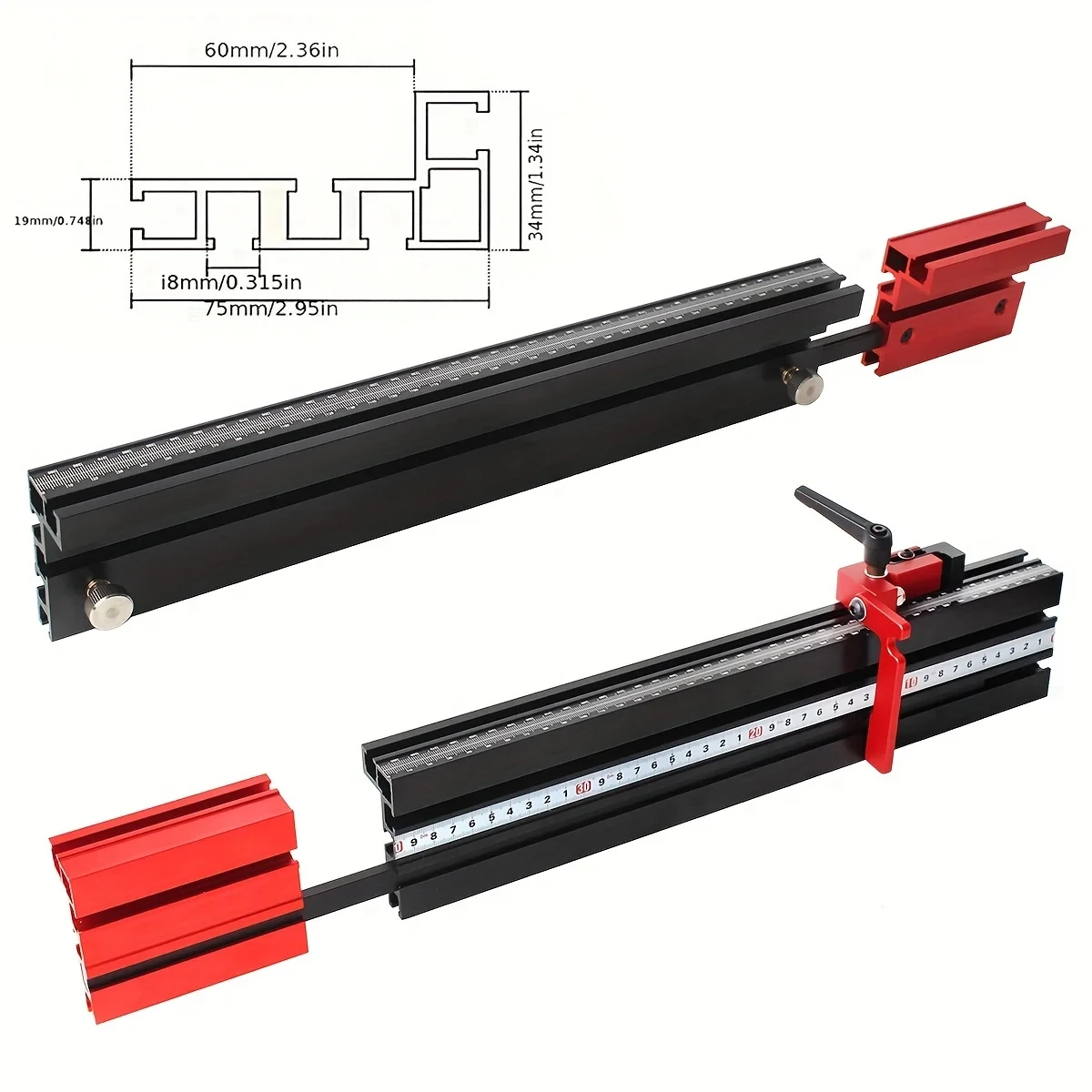 1Pc-75-Type-Telescoping-Aluminum-Profile-Router-Fence-T-Track-Table-Saw ...
