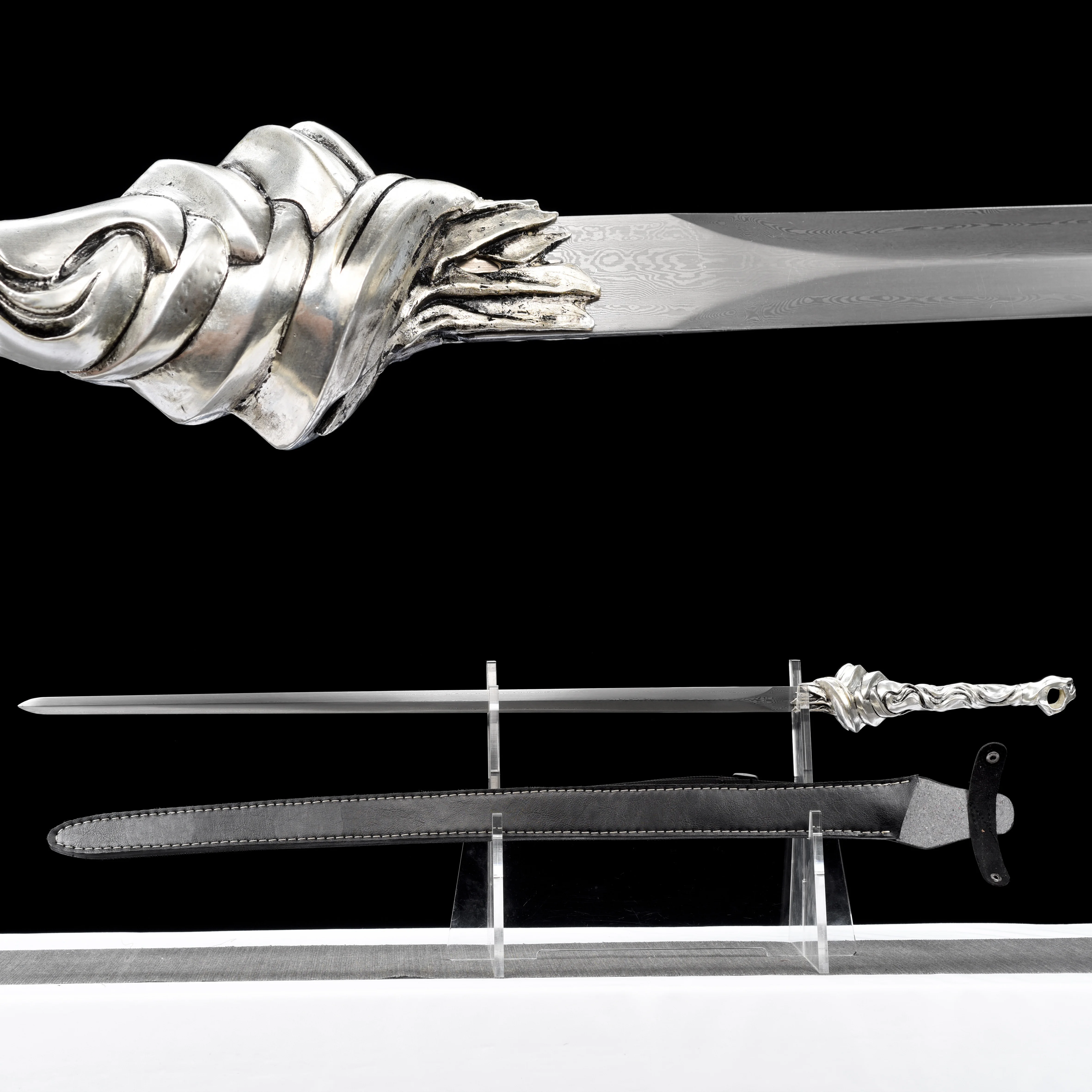 96cm-Medieval-Damascus-steel-Real-sword-Hell-Sword-One-Real-Steel-sharp ...