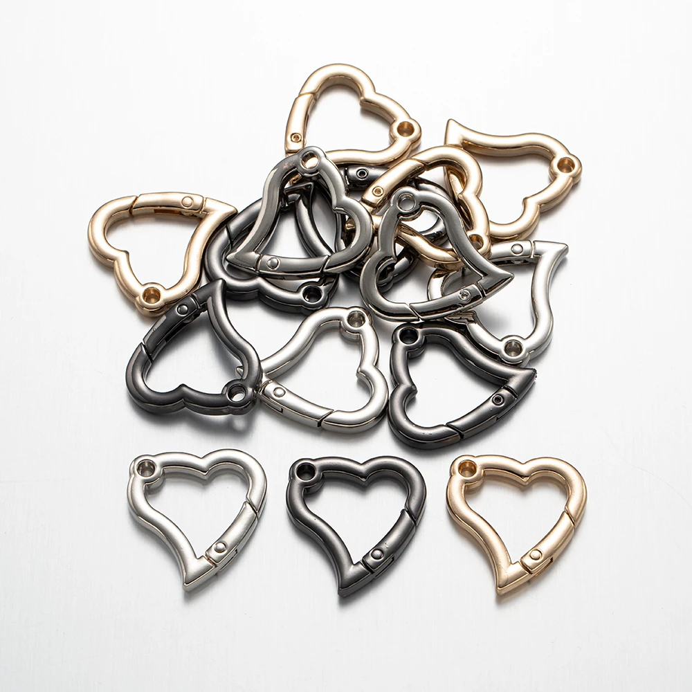 5pcs-Heart-Shape-Spring-Clasps-Keychain-For-DIY-Handbags-Connector-Key ...