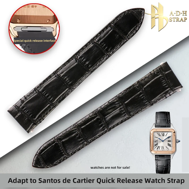 For-New-Cartier-Santos-Cow-Leather-Wathband-WSSA0010-Quick-Release ...