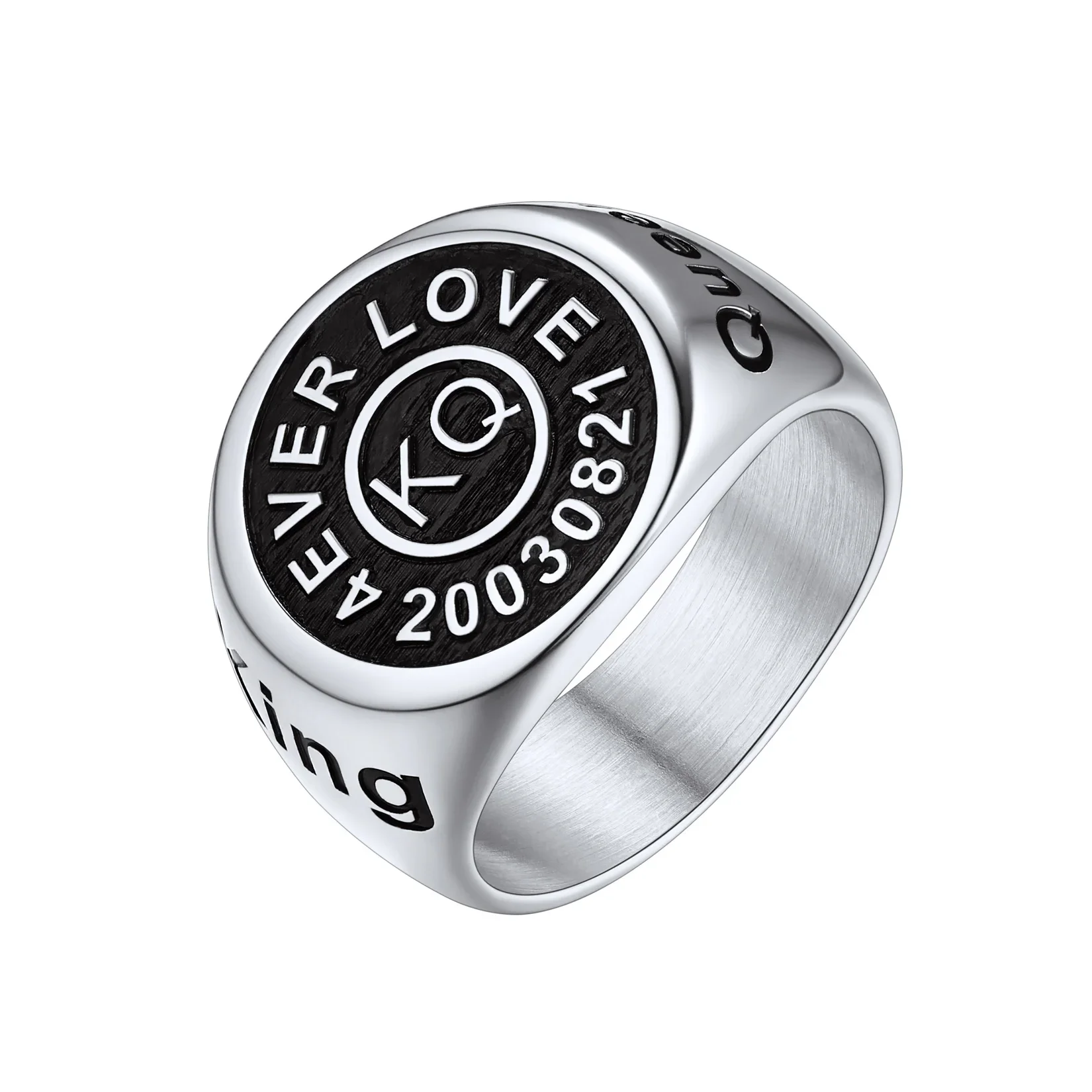 U7-Personalized-Round-Laser-Engraved-Signet-Ring-Black-Surface ...