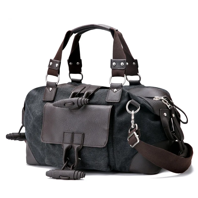 Vintage Men's Shoulder Bag Canvas Travel Handbag Large Capacity Male ...