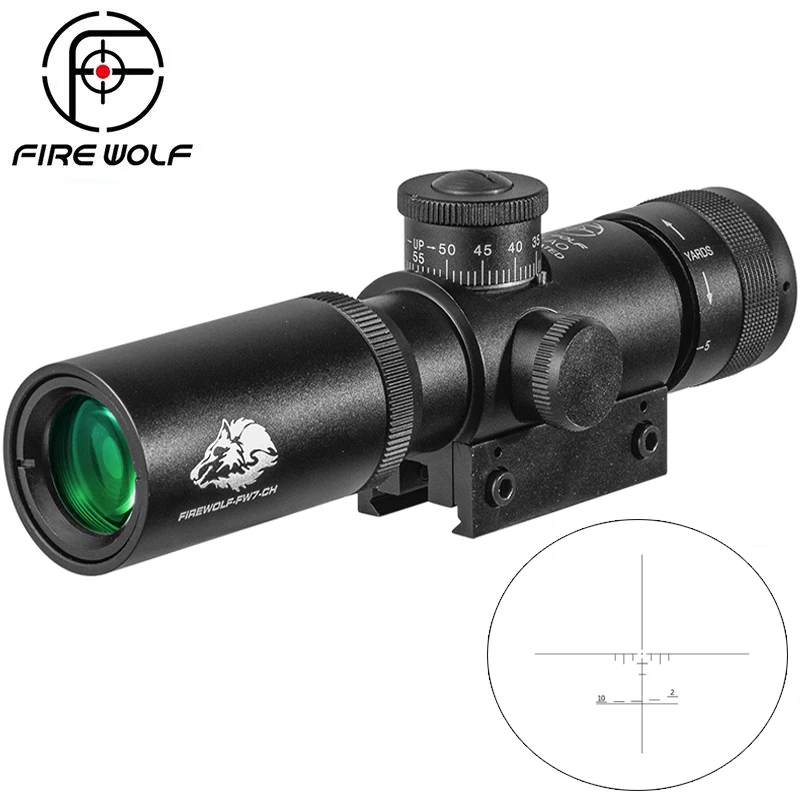 FOGO WOLF SS2 4x21 AO Compacto Caça Air Rifle Scope Tático Visor Óptico ...
