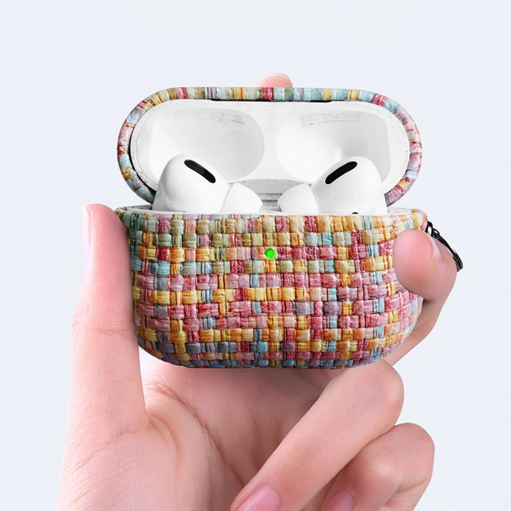 Funda de auriculares de tejido Multicolor para AirPods Pro2 Pro 3 2 1 ...