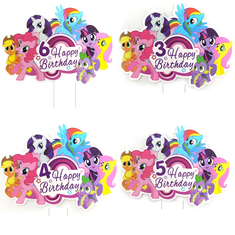 1pcs-lot-Happy-Birthday-Party-Little-Poni-Digit-Theme-Cake-Card-Wtih ...