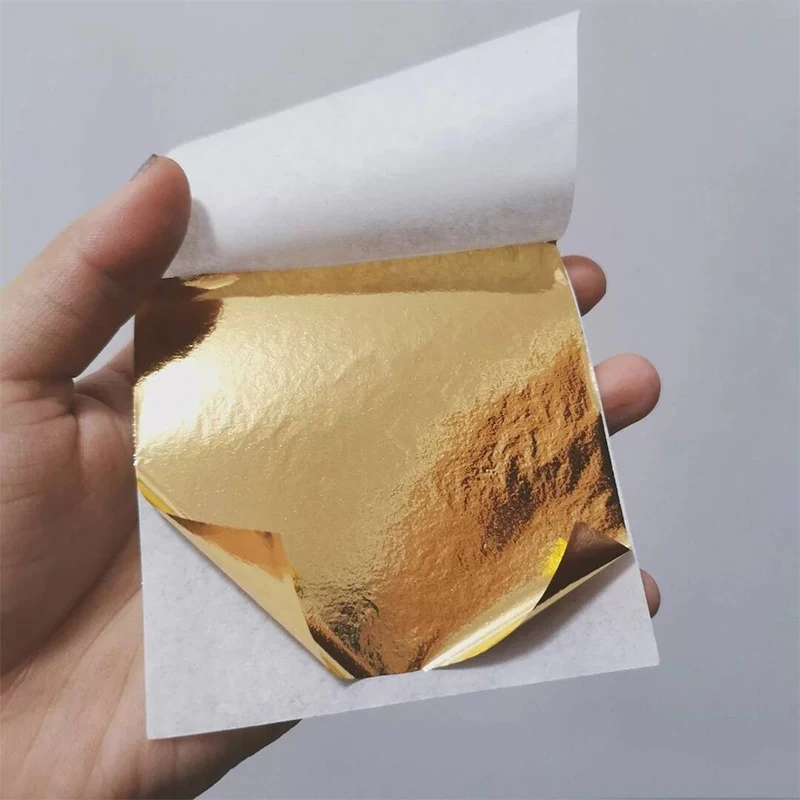 100Pcs-9Cm-Individually-Packaged-Imitation-Gold-Silver-Leaf-Foil-Papers ...