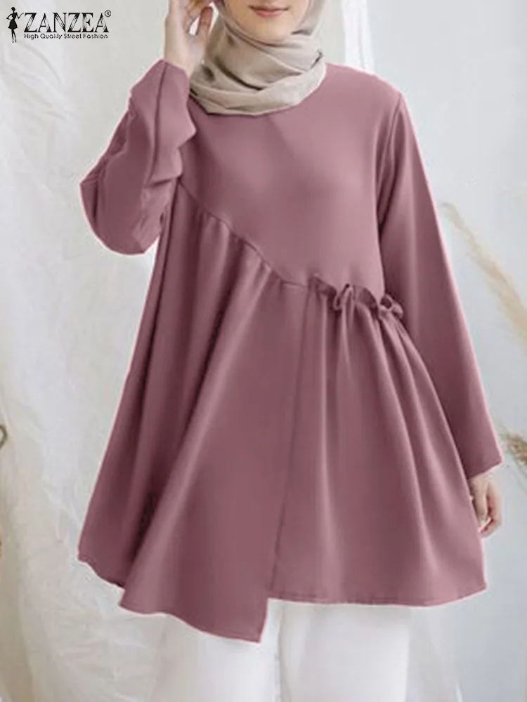 Elegant-Solid-Tops-Islamic-Clothing-ZANZEA-Fashion-Muslim-Blouse-Women ...