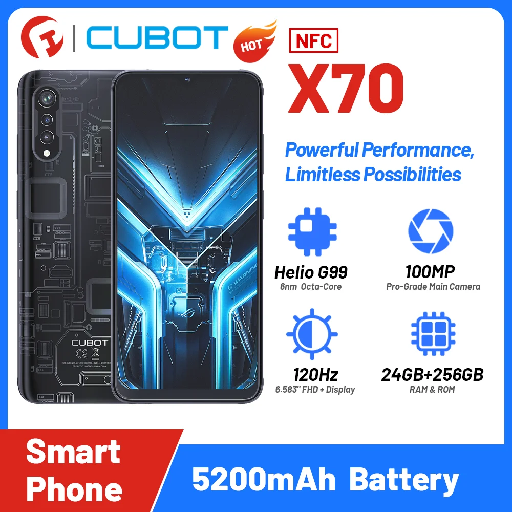 Cubot-X70-Smartphone-Android-13-12GB-256GB-100MP-Helio-G99-120Hz-6-583 ...