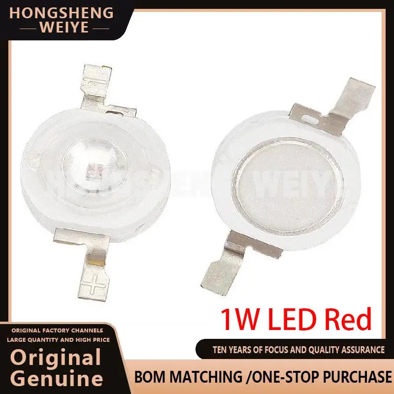 100-new-10PCS-LOT-1W-LED-Red-high-power-led-bead-high-brightness-red ...