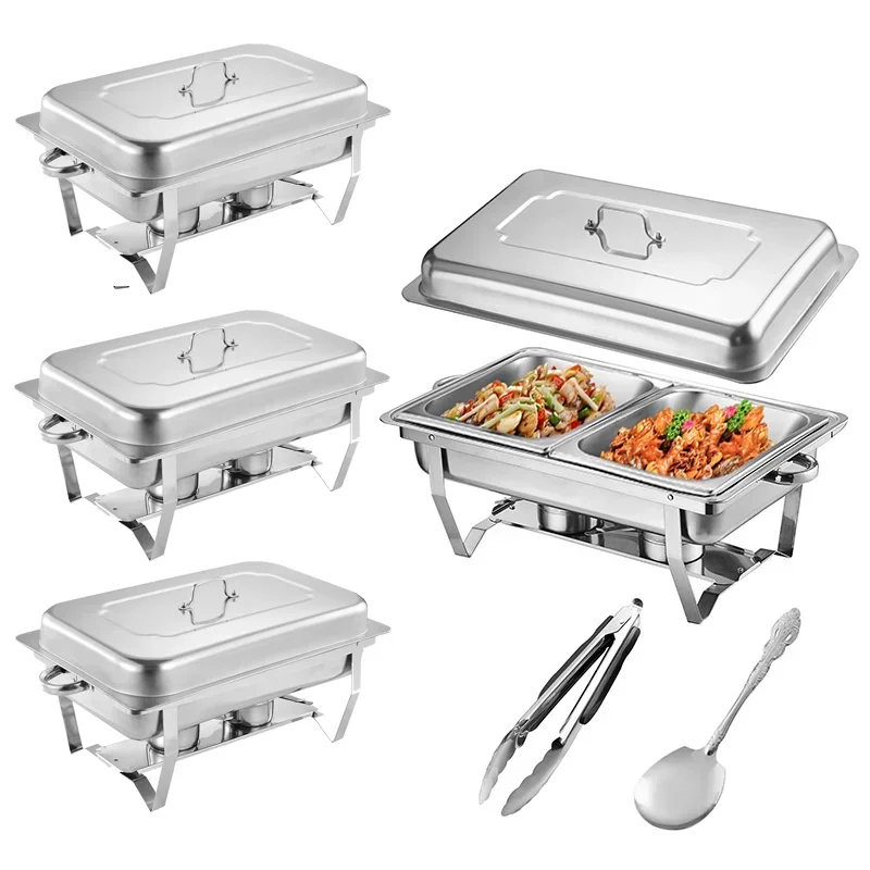 4-Pack-8L-Chafing-Dish-Buffet-Stainless-Steel-Food-Warmer-Set ...