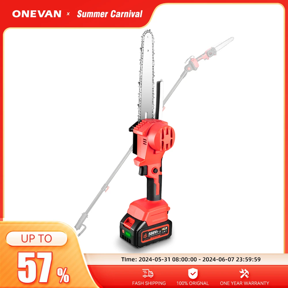 ONEVAN-8Inch-Brushless-Telescoping-Pole-Electric-Chainsaw-Scalable ...