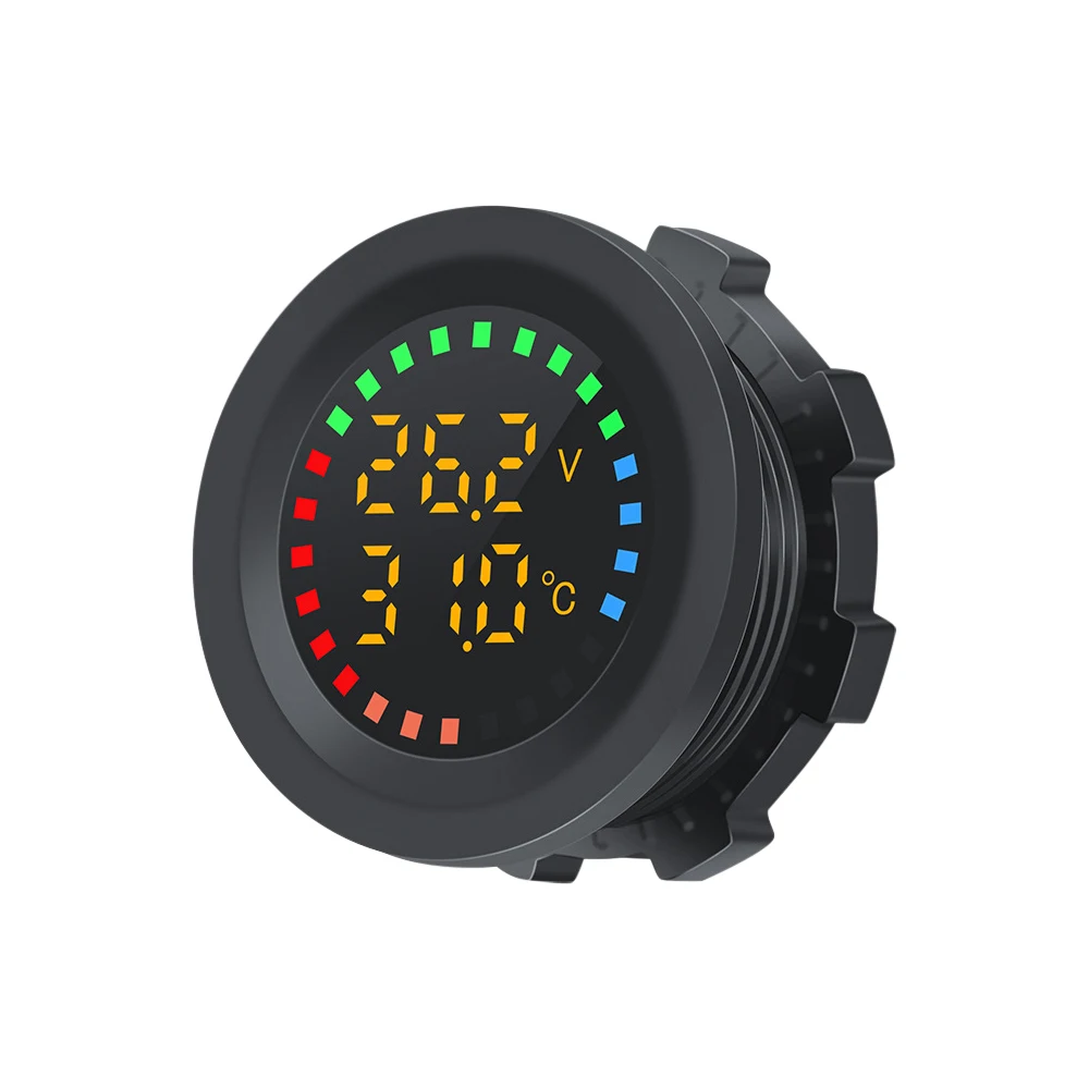 12V-24V-Car-Temperature-Voltage-Monitor-Voltmeter-Waterproof-LED ...
