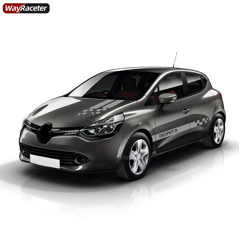 4 Pcs Car Hood Decal Door Side Stripes Skirt Sticker For Renault Clio ...
