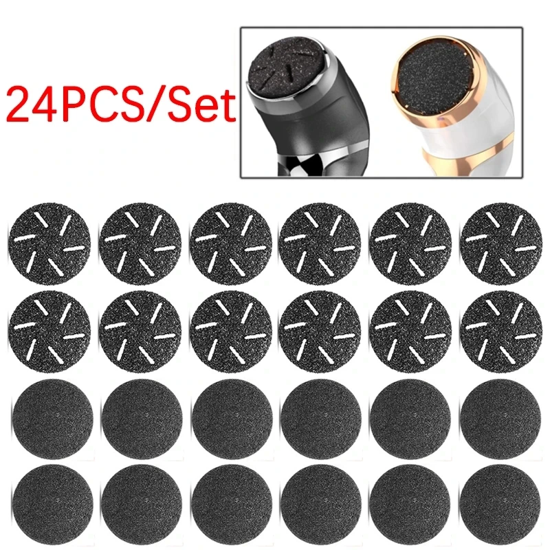 24Pcs/Set Replacement Sandpaper Disk Foot Pedicure Discs Sanding Paper ...