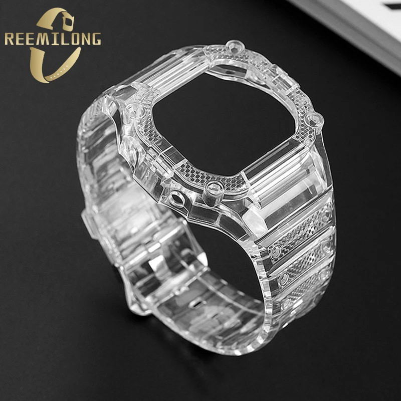 Silicone rubber watch strap set Jelly transparent Integrated soft ...