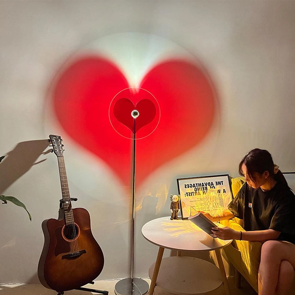 Sunset Lamp Led Love Heart Shape Projector Night Light Living Room Bar ...