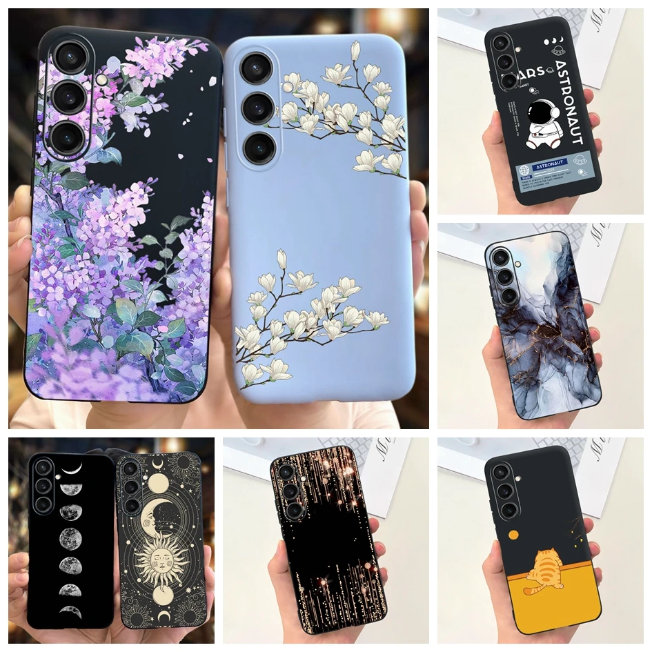 For Samsung S23 FE 5G Case Stylish Flower Silicone Funda Soft TPU Cover ...