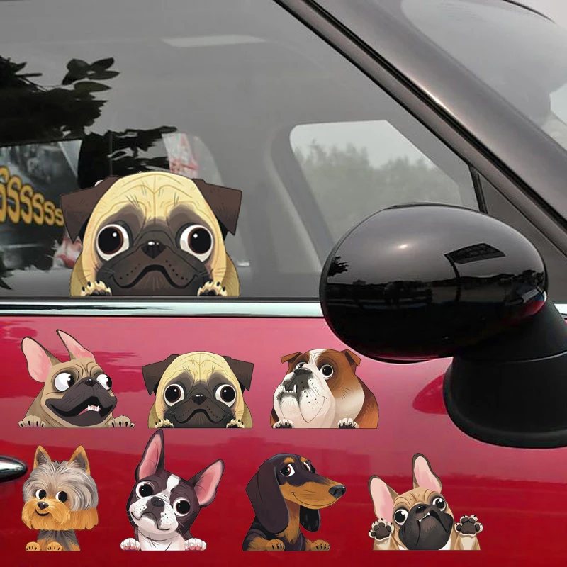 Pegatinas de vinilo para coche, calcomanía de perro lindo, Bulldog ...