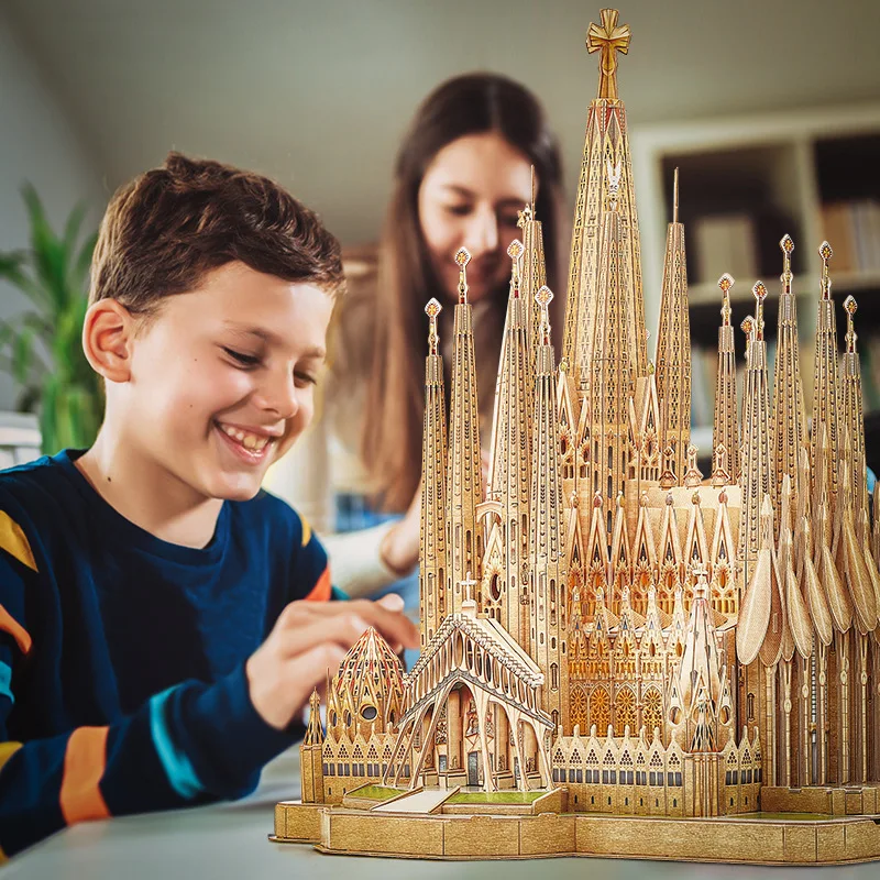 DIY-Paper-Puzzle-3D-Three-Dimensional-Barcelona-Sagrada-Familia ...