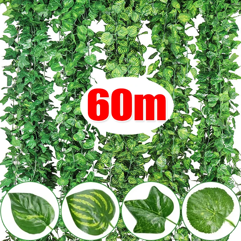 Artificial-Green-Ivy-Leaf-Garland-Fake-Plants-Vine-Creeper-Leaves ...