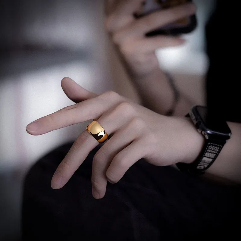 9999-real-gold-24K-yellow-gold-Boss-smooth-big-ring-men-s-13mm-wide ...