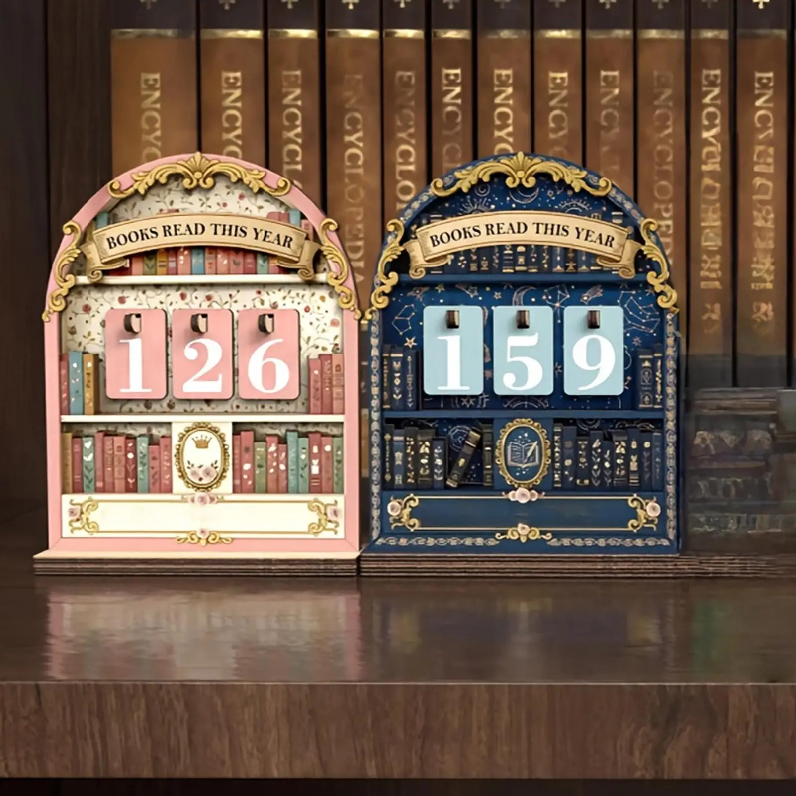 Vintage Wooden Book Tracker - Handmade Reading Progress Keeper ...
