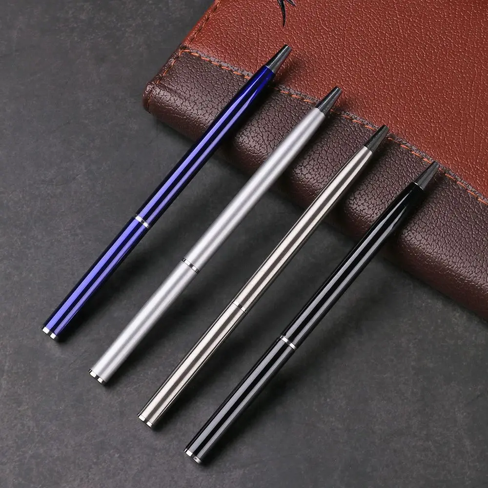 1PC Stainless Steel Rod Rotating Metal Ballpoint Pen Stationery Ballpen ...