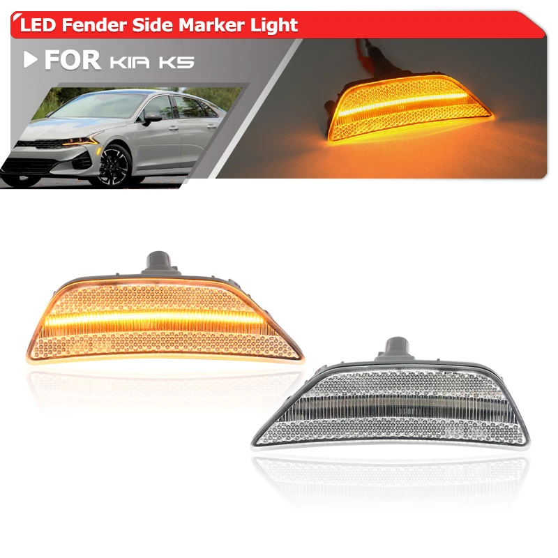 2x-For-Kia-K5-Gen5-DLS-Sedan-2021-2022-2023-2024-Led-Amber-Side-Marker ...