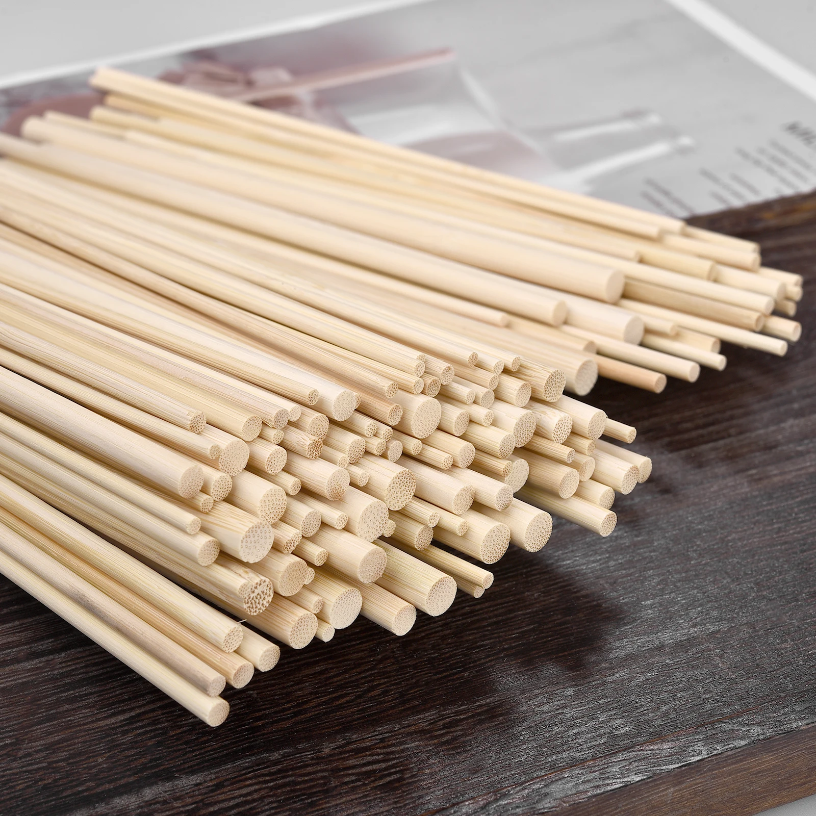 6/10/20/30/40pcs Round Wooden Bamboo Sticks DIY Handmade Crafts Making ...
