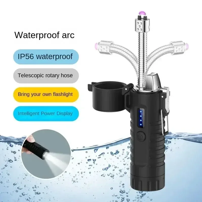 Metal-Windproof-Waterproof-Pulse-Dual-Arc-Type-C-Rapid-Charge ...