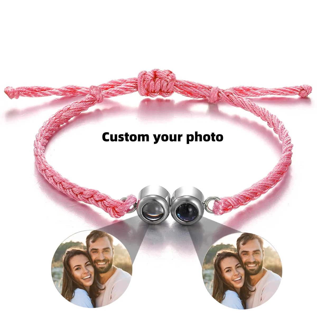 Adjustable Custom Dual Photo Projection Bracelet Customized Weaving ...