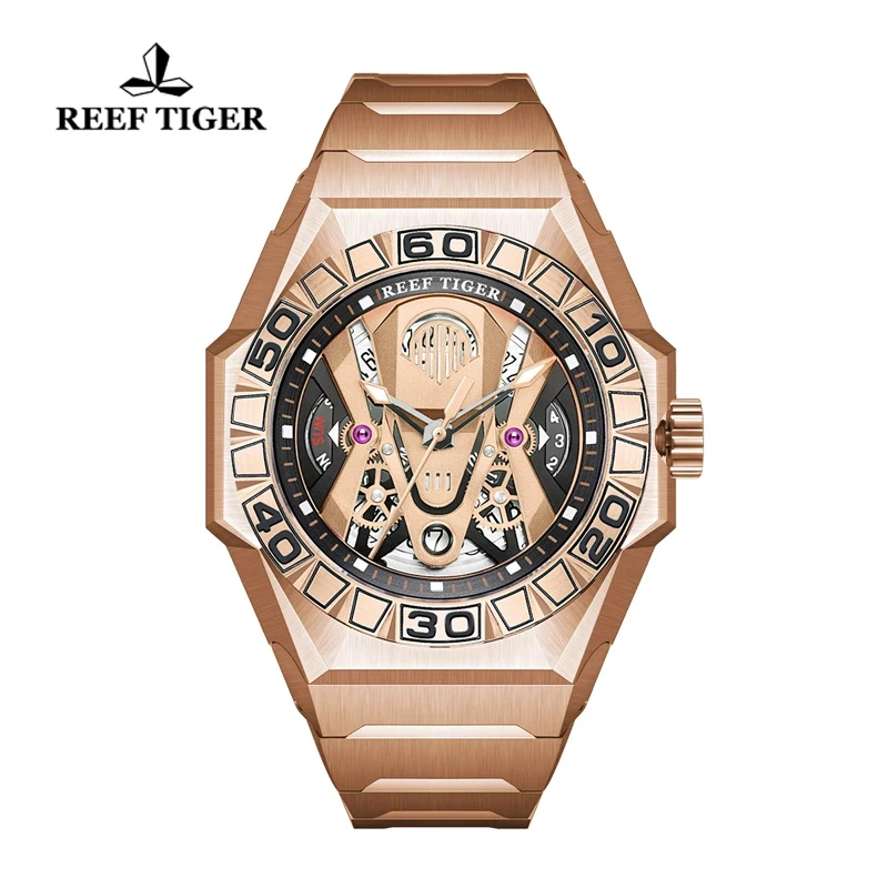 Reef Tiger/RT reloj mecánico automático para hombre, de acero ...