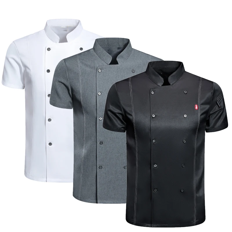 Chef Jacket Men Women Long Sleeve Cook Coat Unisex Kitchen Clothes ...