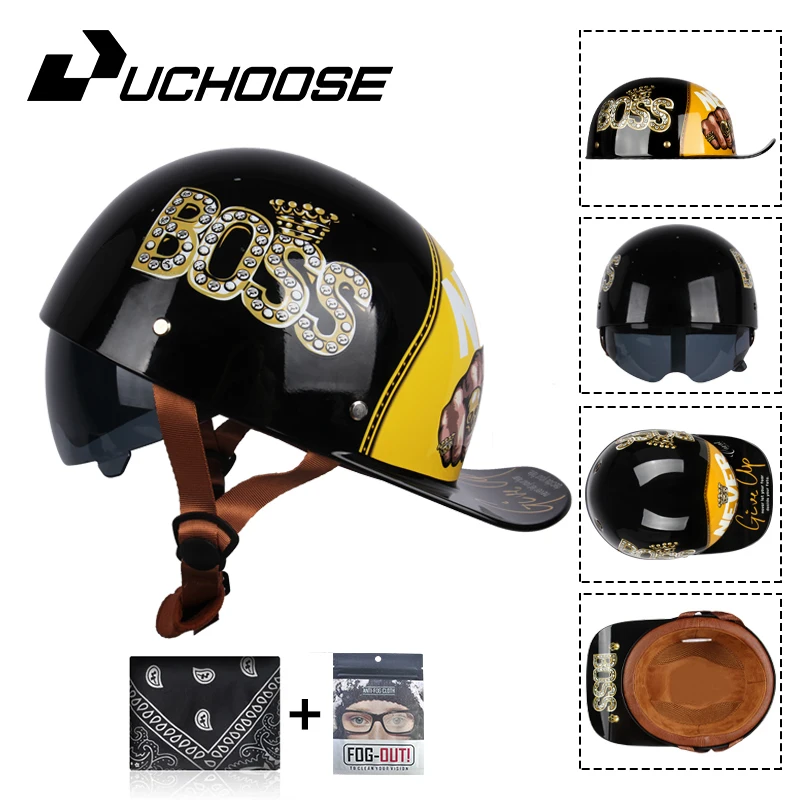 2024-Adult-Open-Face-Summer-Retro-Motorcycle-Vintage-Half-Helmet ...