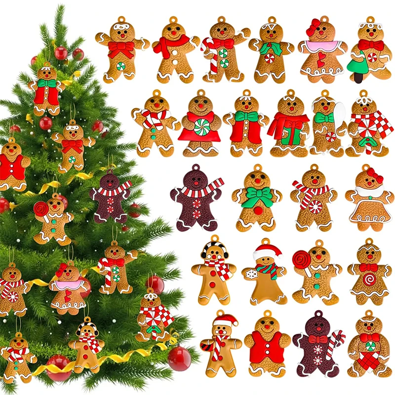 6-12Pcs-Gingerbread-Man-Ornaments-Christmas-Tree-Decorations-Gingerman ...